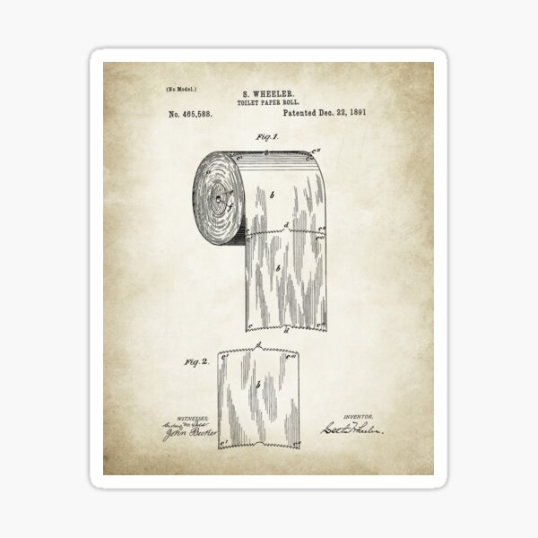 Toilet Paper Patent Stickers | Redbubble