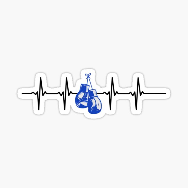 "Boxing Heartbeat blue box gloves gift" Sticker for Sale by MouDantArts ...