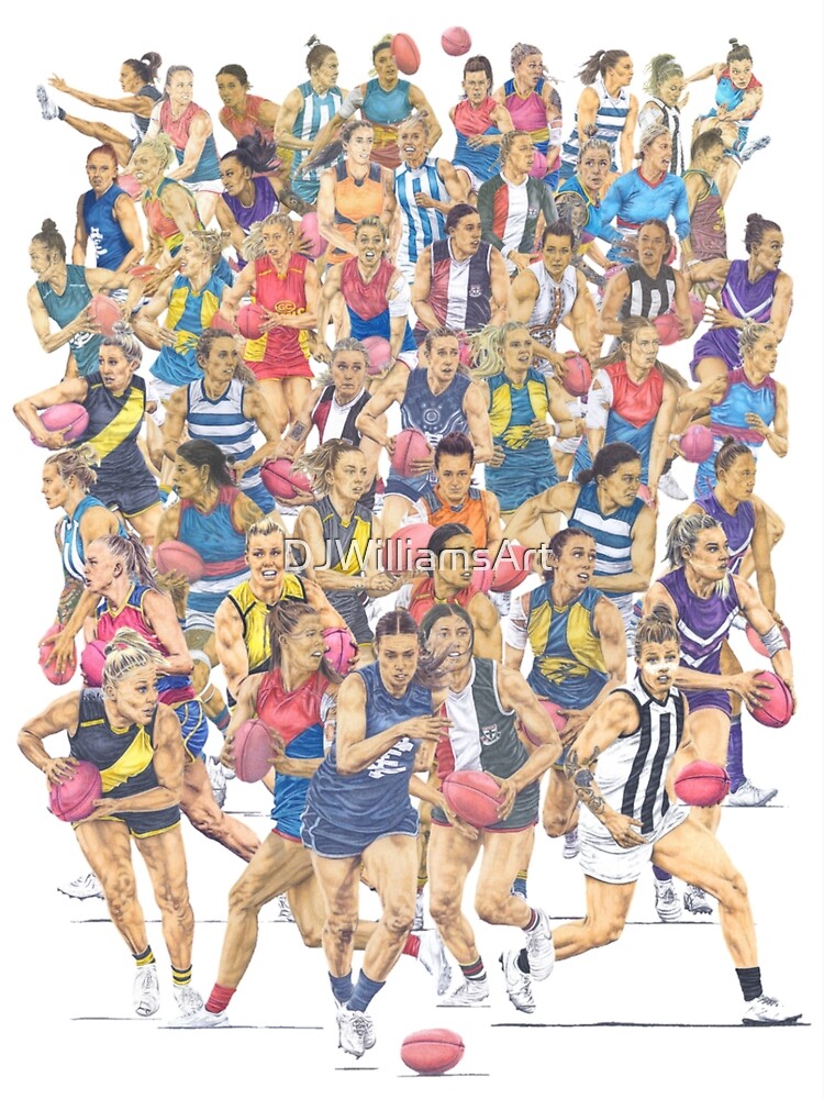 "Fifty Female Footballers - w" Poster for Sale by DJWilliamsArt | Redbubble