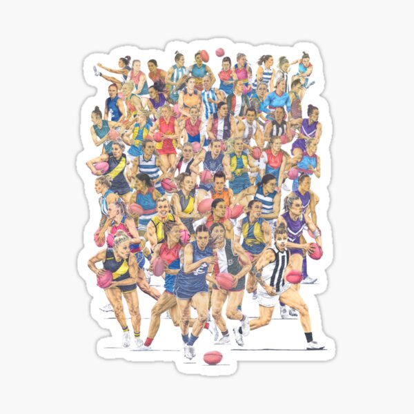 "Fifty Female Footballers - w" Sticker for Sale by DJWilliamsArt ...