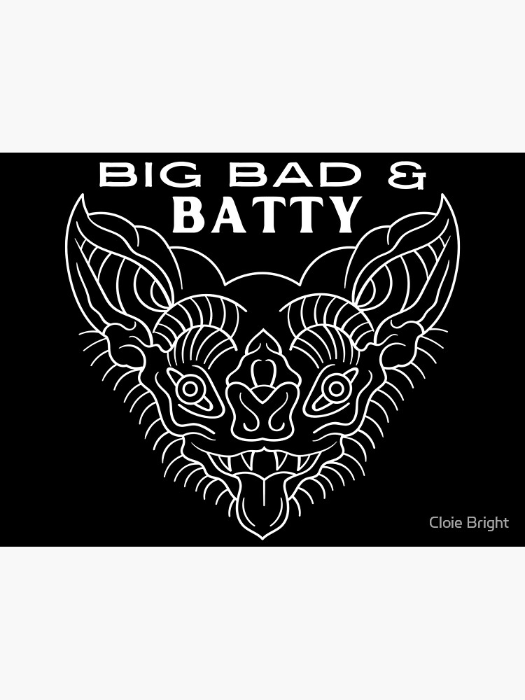 "Big Bad & Batty Line Design - White" Poster for Sale by enbrightened ...