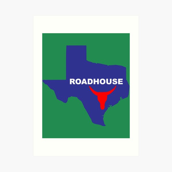 "Texas Roadhouse Blue Silhouette Map of Texas Roadhouse in White Font ...