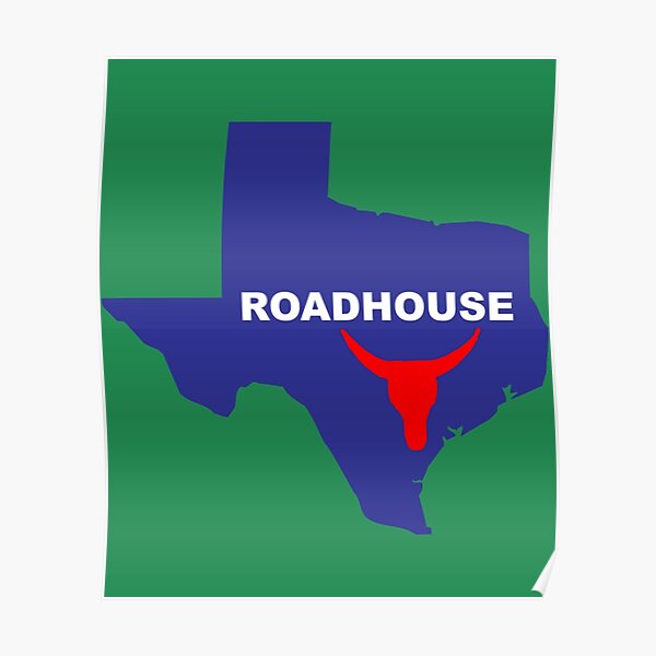 "Texas Roadhouse Blue Silhouette Map of Texas Roadhouse in White Font ...