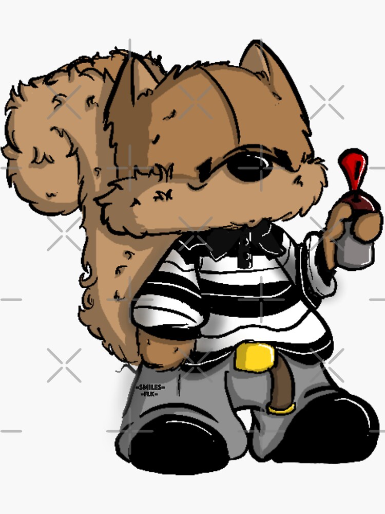 "slumpy tha squirrel " Sticker for Sale by SlumpSmiles | Redbubble