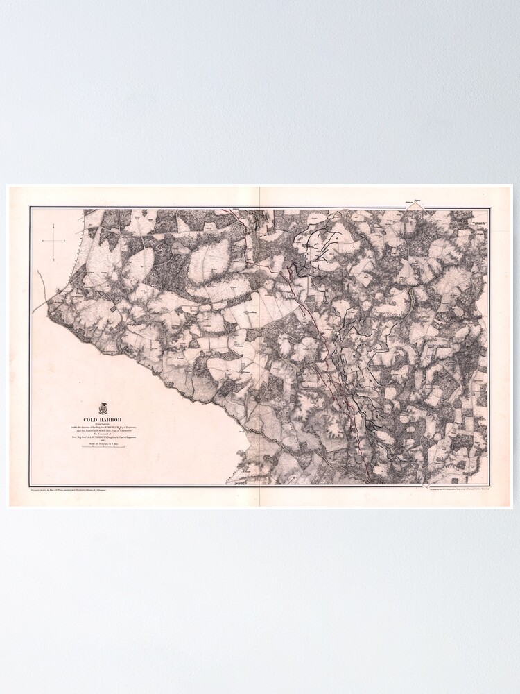 "Map of Cold Harbor, Virginia (June 1-3, 1864)" Poster for Sale by ...