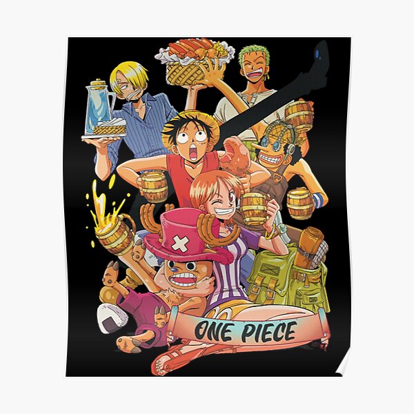 "One Piece's Straw Hat Crew Drinking" Poster for Sale by LEVICHARLES ...