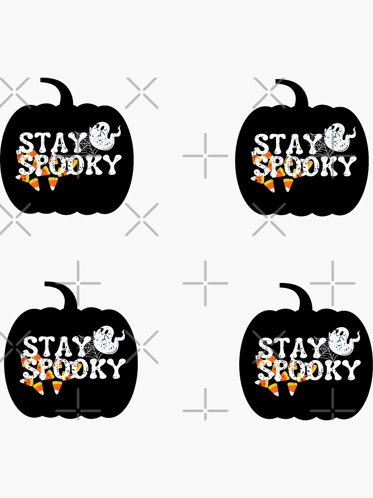 "Halloween Stay Spooky Ghost Distressed Style" Sticker for Sale by ...