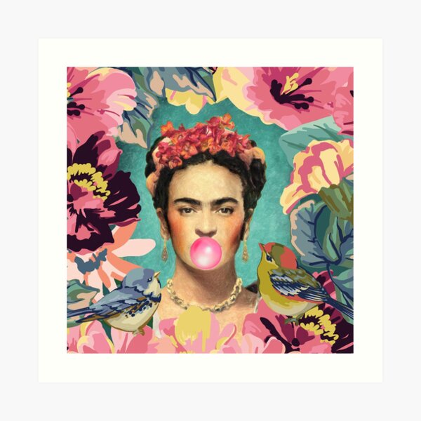 "Frida Kahlo Bubble Gum" Art Print for Sale by Muycote | Redbubble