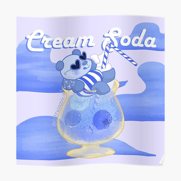 "Blueberry Cream Soda Panda Bear" Poster for Sale by citrusapple ...