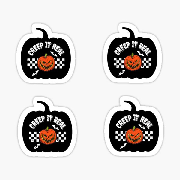 "Halloween Creep It Real Evil Pumpkin Distressed Style" Sticker for ...
