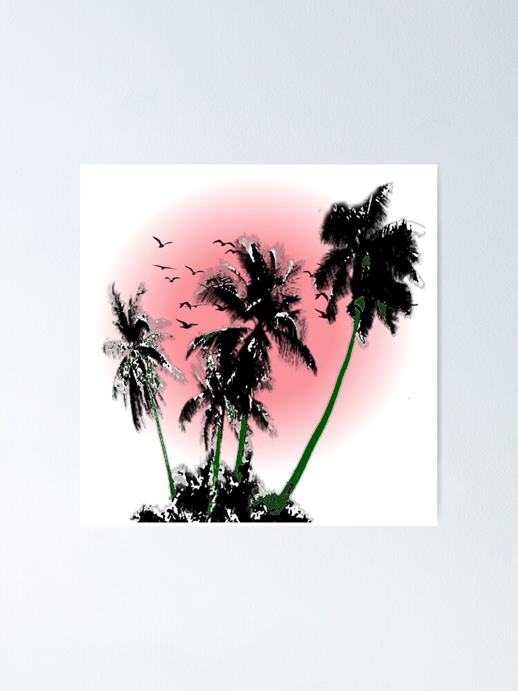 "black coconut tree" Poster for Sale by Prapan | Redbubble