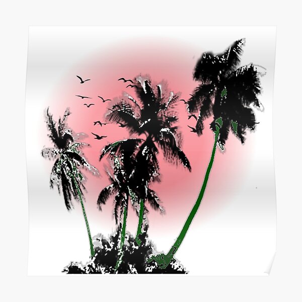 "black coconut tree" Poster for Sale by Prapan | Redbubble