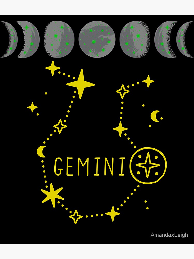 "Moon phase in Gemini" Sticker for Sale by AmandaxLeigh | Redbubble