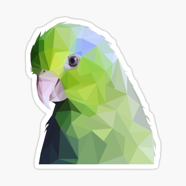 "Lowpoly Green Parrotlet" Sticker by Mariewsart | Redbubble