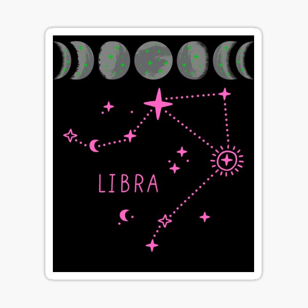 "Moon phase in Libra" Sticker for Sale by AmandaxLeigh | Redbubble