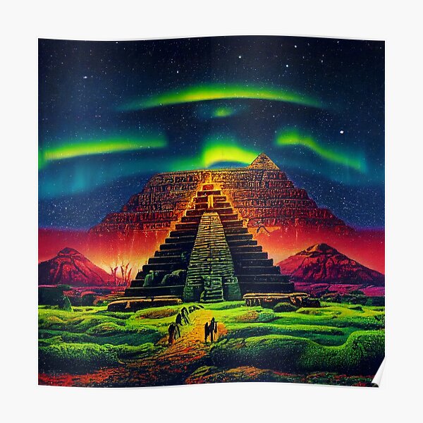 "Neon Pyramids" Poster for Sale by Chillum | Redbubble
