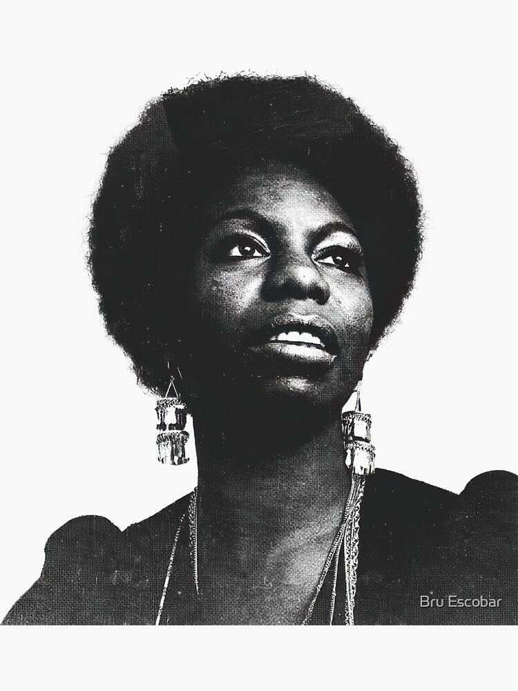 "Nina Simone __ Vintage Halftone Style __ Fan Art Design_ " Sticker for ...