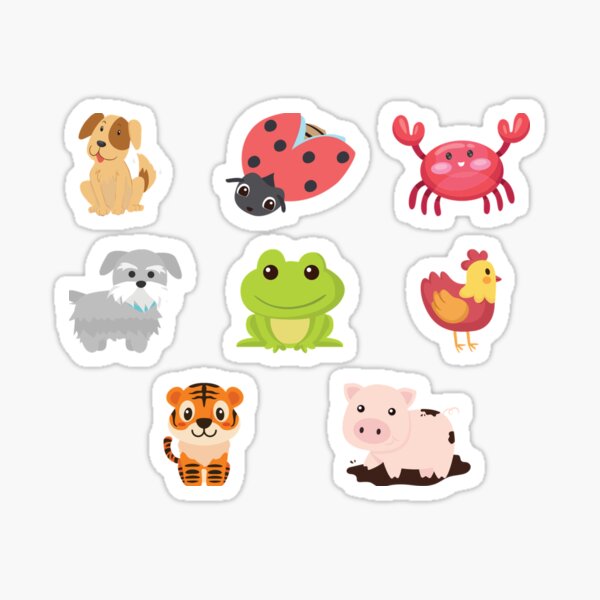 "Animal Stickers | Cartoon Stickers | Wild Animals" Sticker for Sale by ...