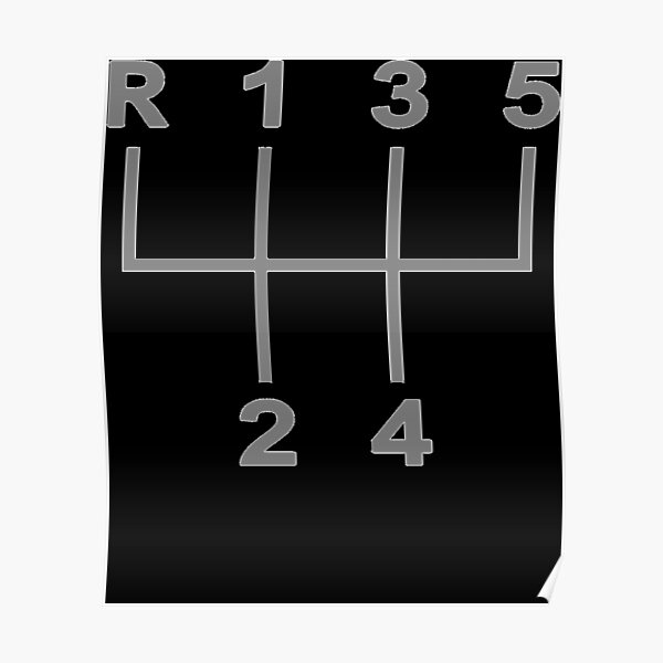 "5 Speed shift pattern Grey Essential " Poster for Sale by Susabowski ...