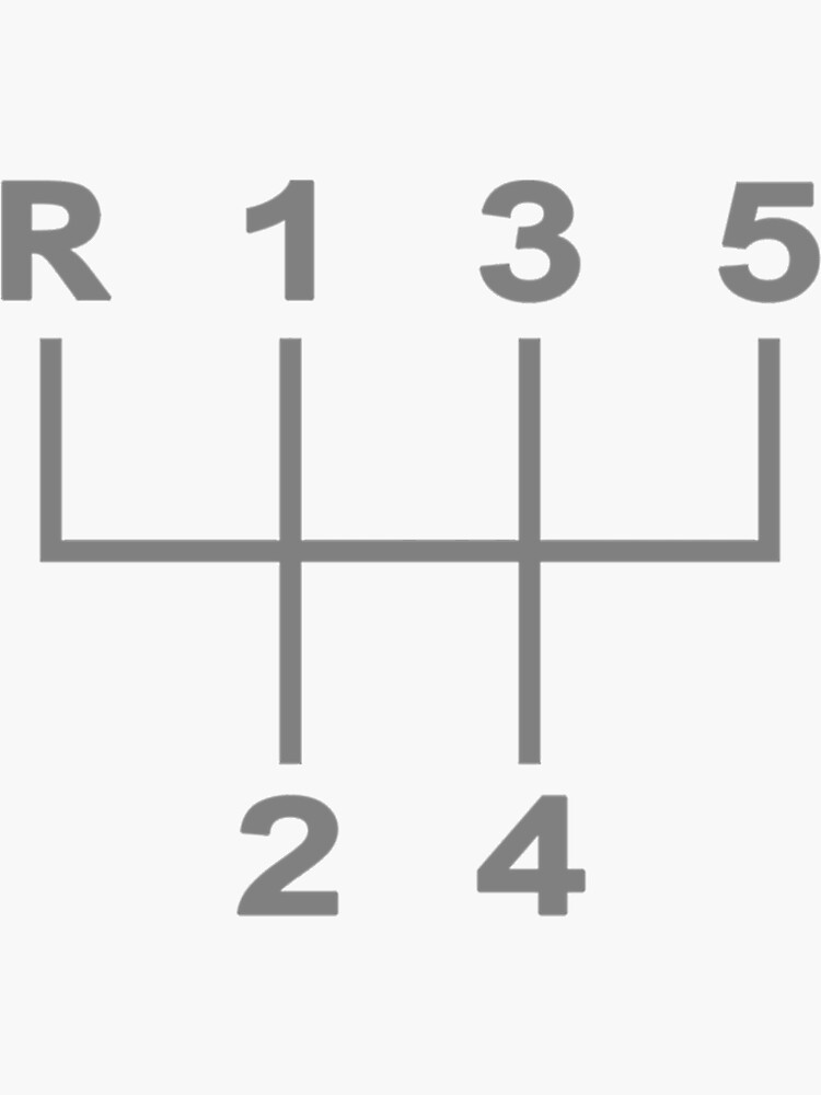 "5 Speed shift pattern Grey Essential " Sticker for Sale by Susabowski ...