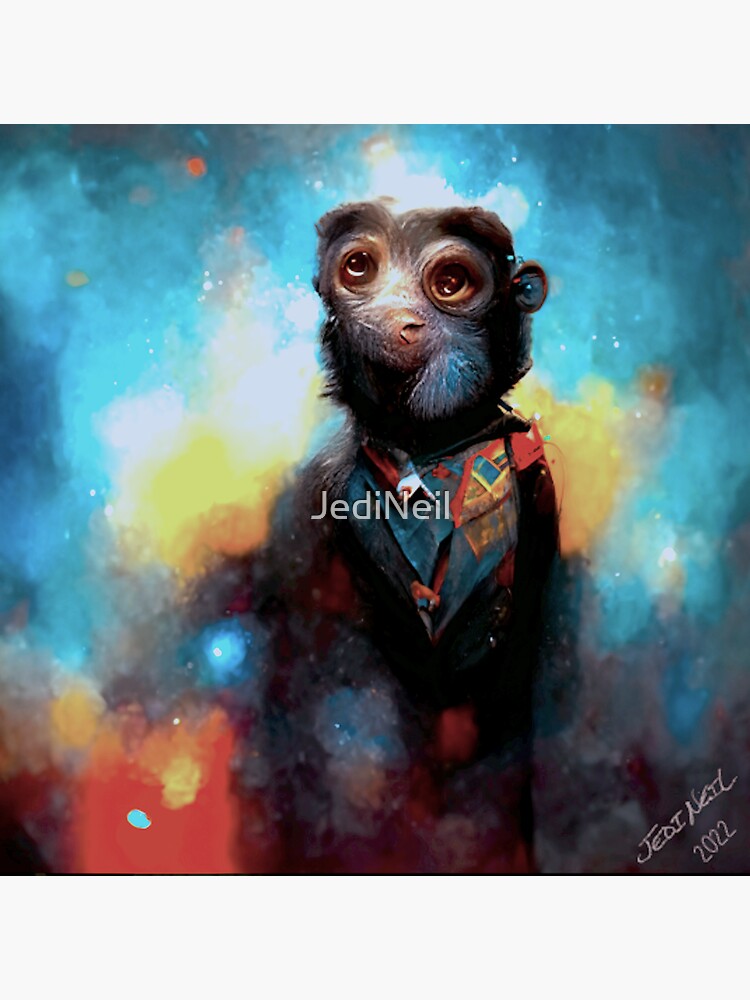 "Duncan - Cute, Dreamy, and Lovable Galactic Royal Monkey" Sticker for ...