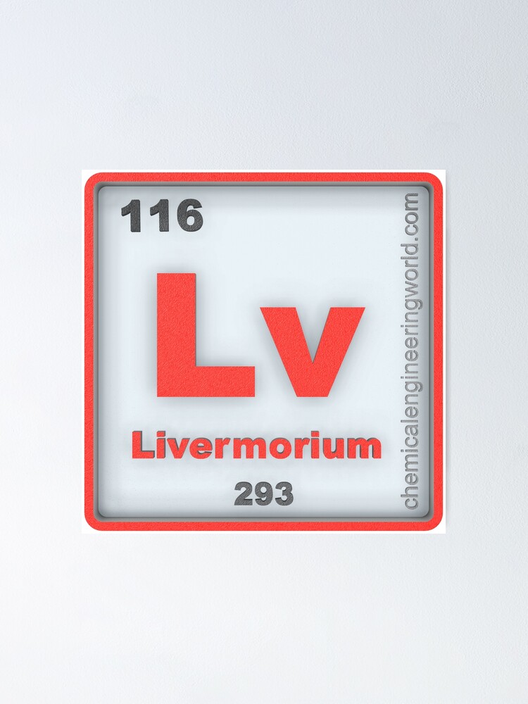 "Livermorium Element " Poster for Sale by Chem-Eng-World | Redbubble