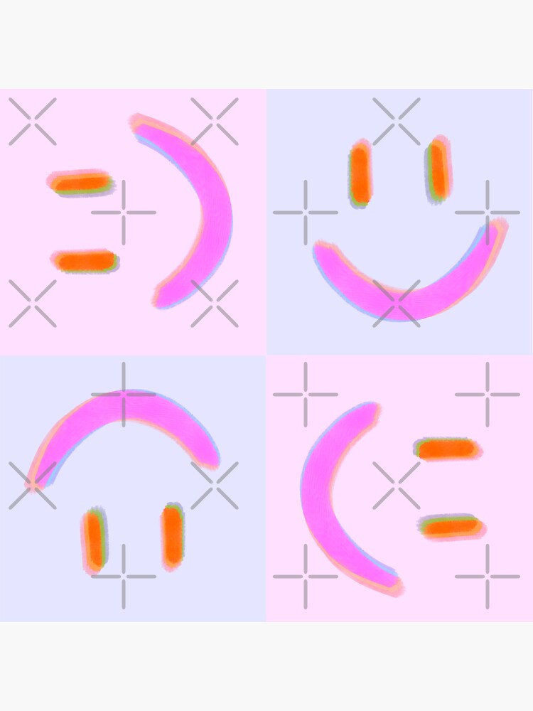 "Cute Pastel Smiley Faces" Sticker for Sale by Sunfleur-Studio | Redbubble