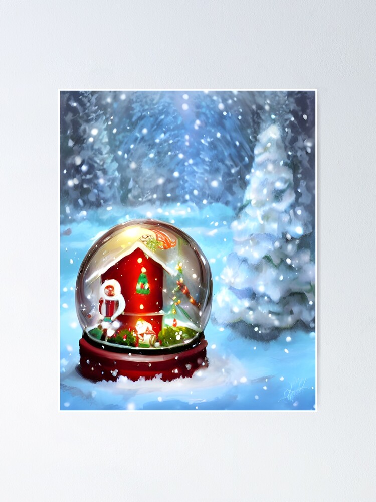 "Christmas Scene inside a Snow Globe " Poster for Sale by winterswinner ...