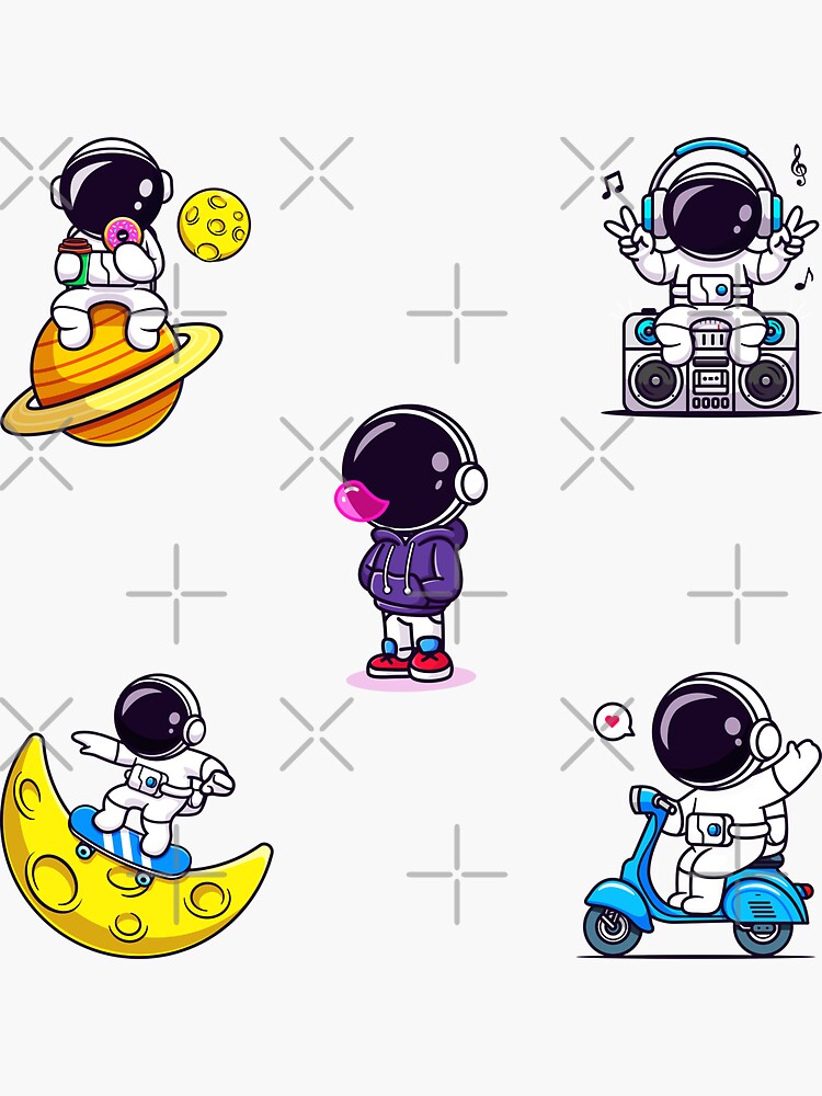 "Cute Astronaut Sticker Pack" Sticker for Sale by Jefrox | Redbubble