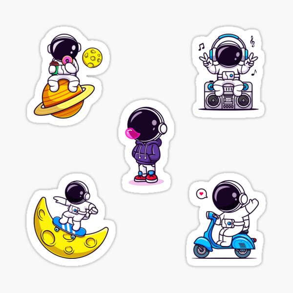 "Cute Astronaut Sticker Pack" Sticker for Sale by Jefrox | Redbubble