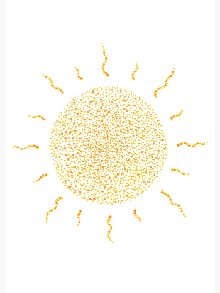 "Sun Stipple Drawing" Sticker by pattersondesign | Redbubble