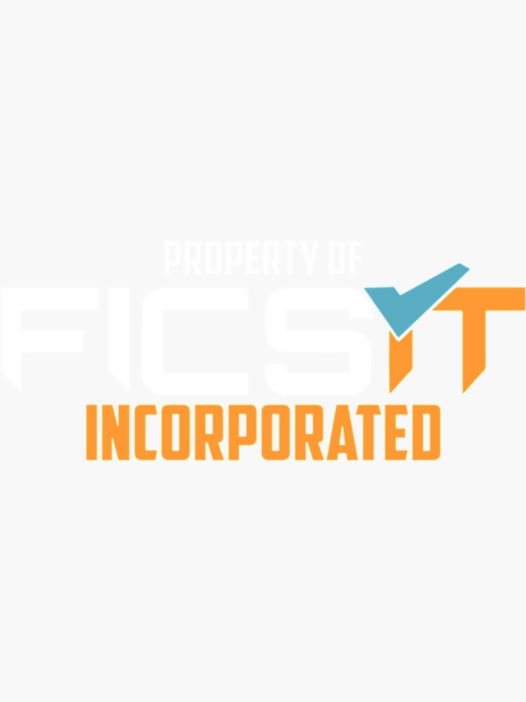 "Property of FICSIT Satisfactory Emblem " Sticker for Sale by ...
