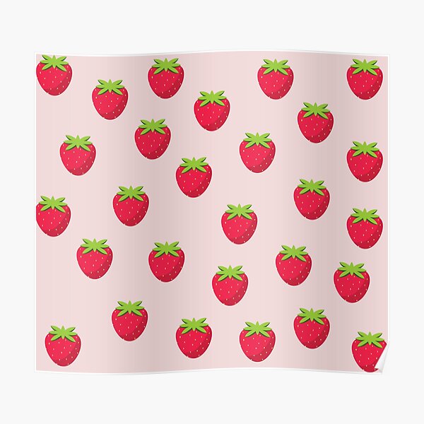 "Red berries in a pink background" Poster for Sale by AMarc-Designers | Redbubble