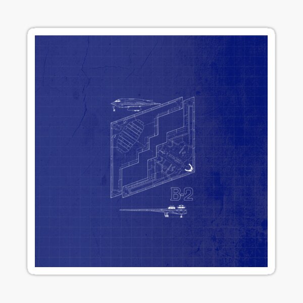 "B-2 STEALTH BOMBER | BLUEPRINT T-SHIRTS" Sticker for Sale by ...