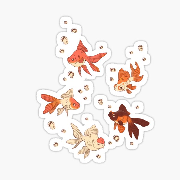 "Pink Goldfish" Sticker for Sale by DDWitty | Redbubble