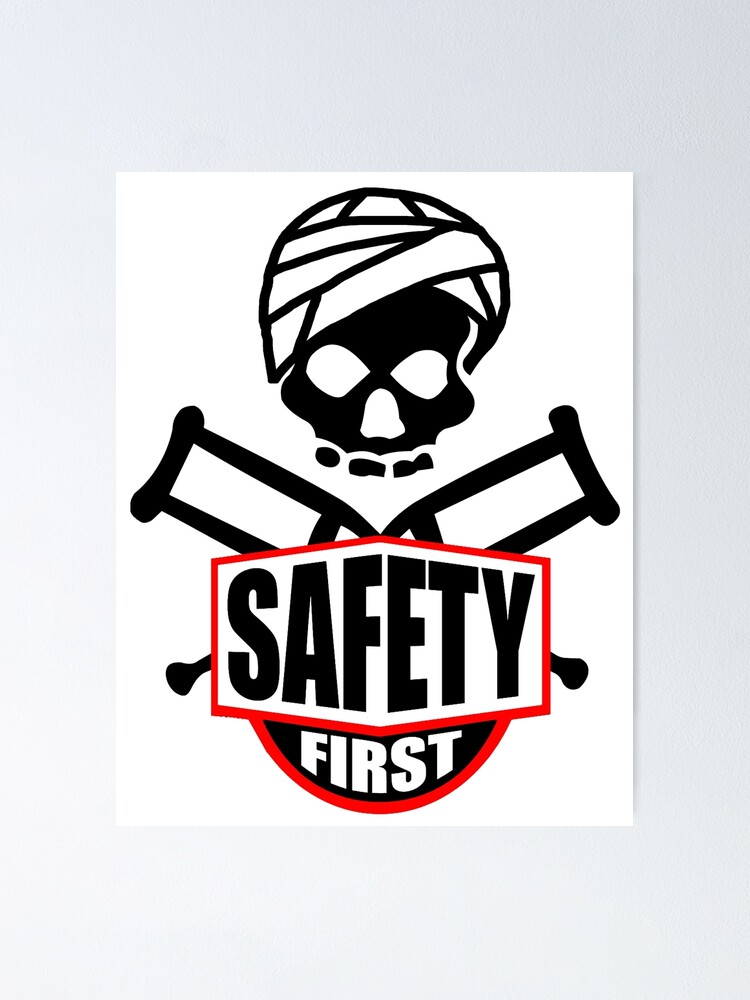 "Safety First; Skull With Crutches;" Poster for Sale by StickerApe ...