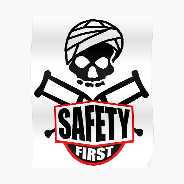 "Safety First; Skull With Crutches;" Poster for Sale by StickerApe ...