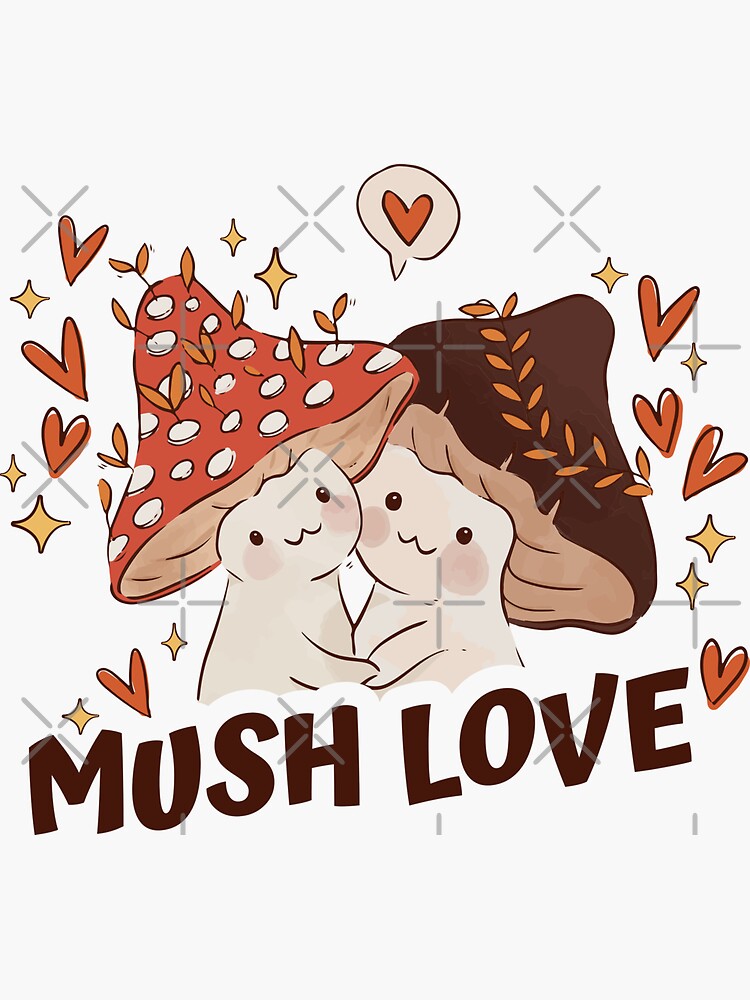 "Cute Cottage Core Mushroom Valentine - Fairycore " Sticker for Sale by ...