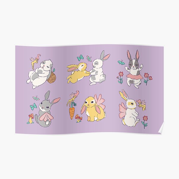 "Cute Cottage core Rabbits - Fairycore" Poster for Sale by hemantarora ...