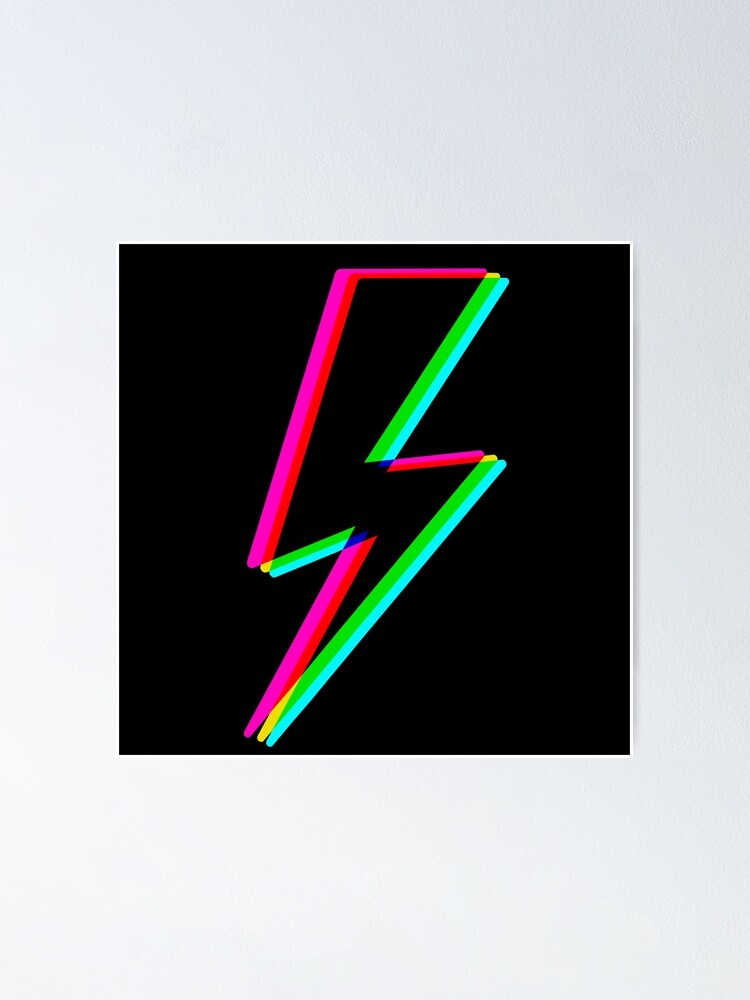 "90s neon Glitch lightning bolt sticker" Poster for Sale by VacantEyes ...