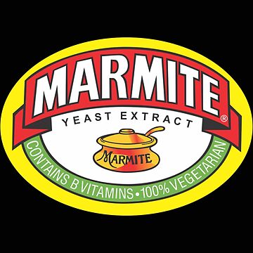 "marmite logos " Sticker for Sale by AmyLintzd | Redbubble