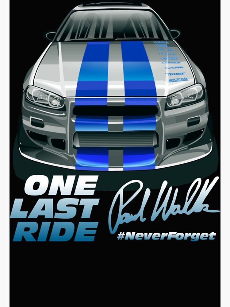 "t Nissan Skyline GTR R34 de Paul Walker " Art Print for Sale by ...