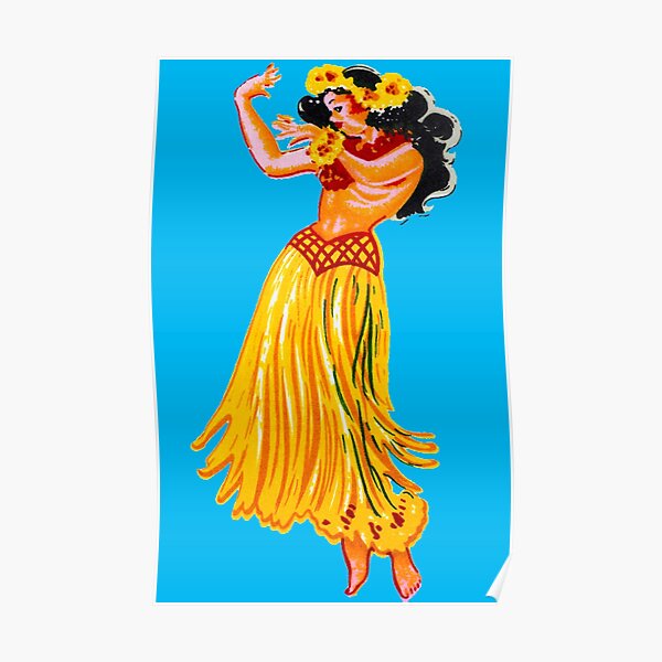 "Hula Girl Pinup" Poster for Sale by racecar32 | Redbubble
