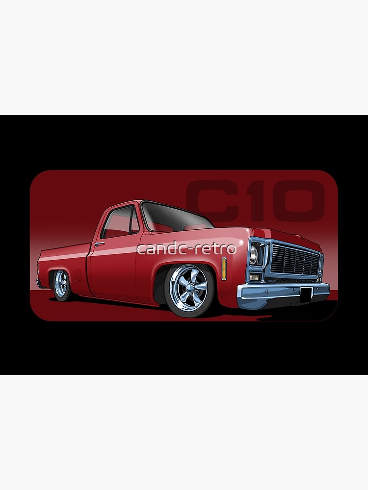 "1980 Chevrolet C10 pickup in red" Poster for Sale by candc-retro ...