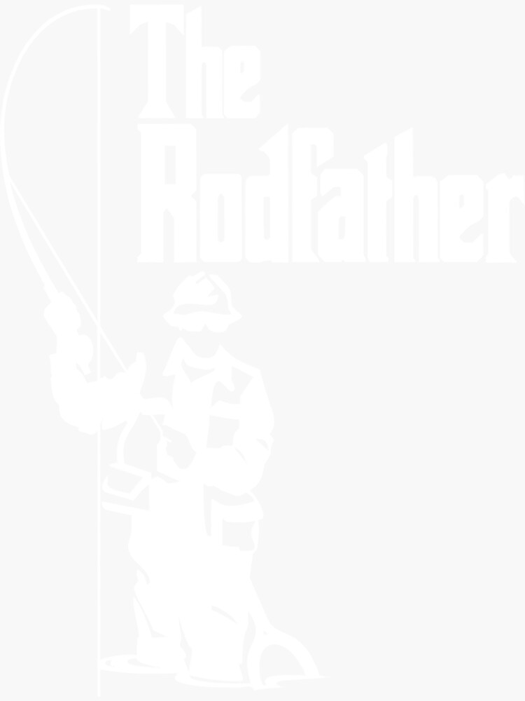 "The rodfather fishing" Sticker for Sale by AdamJohn64 | Redbubble