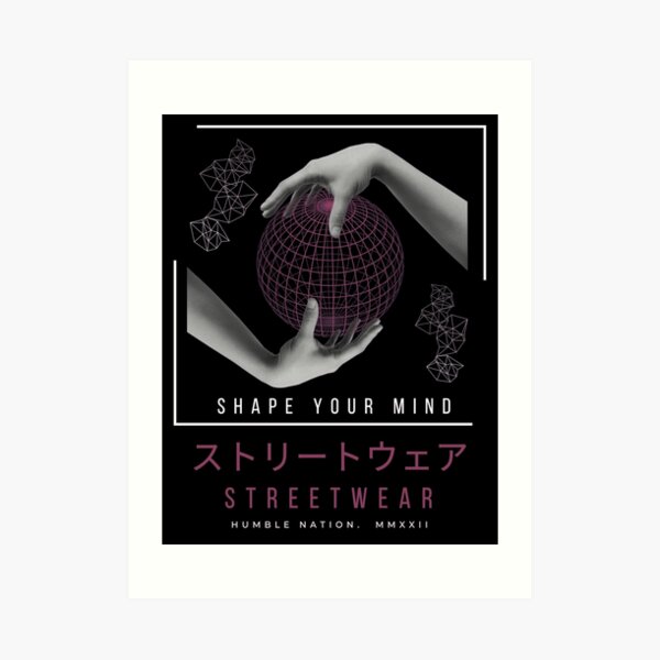 "Shape your mind cool streetwear with japanese symbols" Art Print for ...