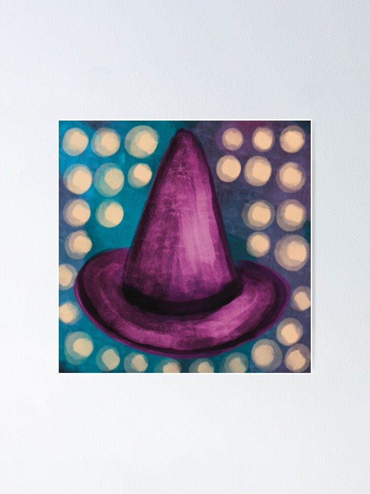 "Splendid Purple Witch Hat Illustration" Poster for Sale by ZaraRoza ...