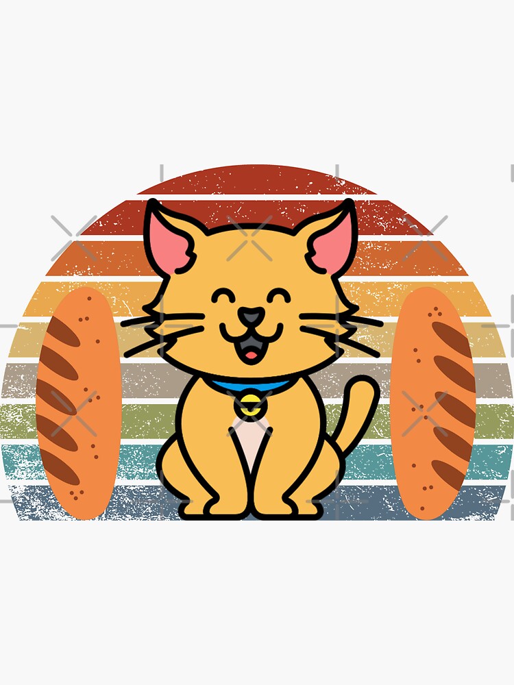 "cat of tasks cartoon, Cat Flower Toast" Sticker for Sale by Trucker10 ...