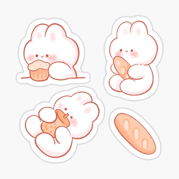 "Cute & Kawaii Bunny Drinking Boba Tea" Sticker for Sale by Pokkie ...