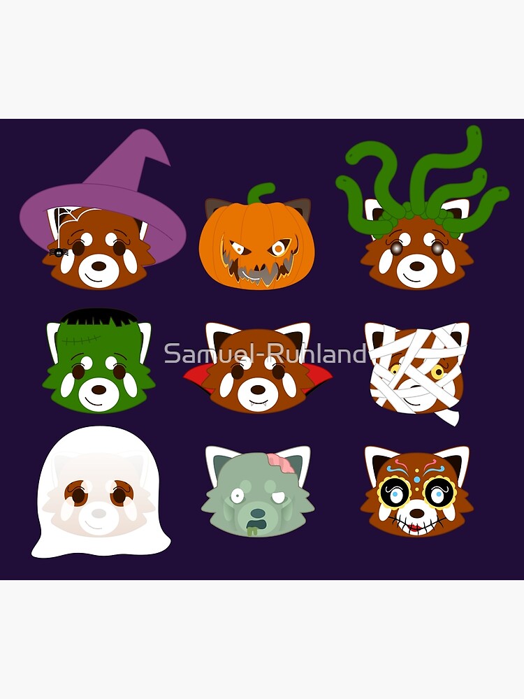 "Red pandas disguised as monsters for Halloween" Poster for Sale by ...
